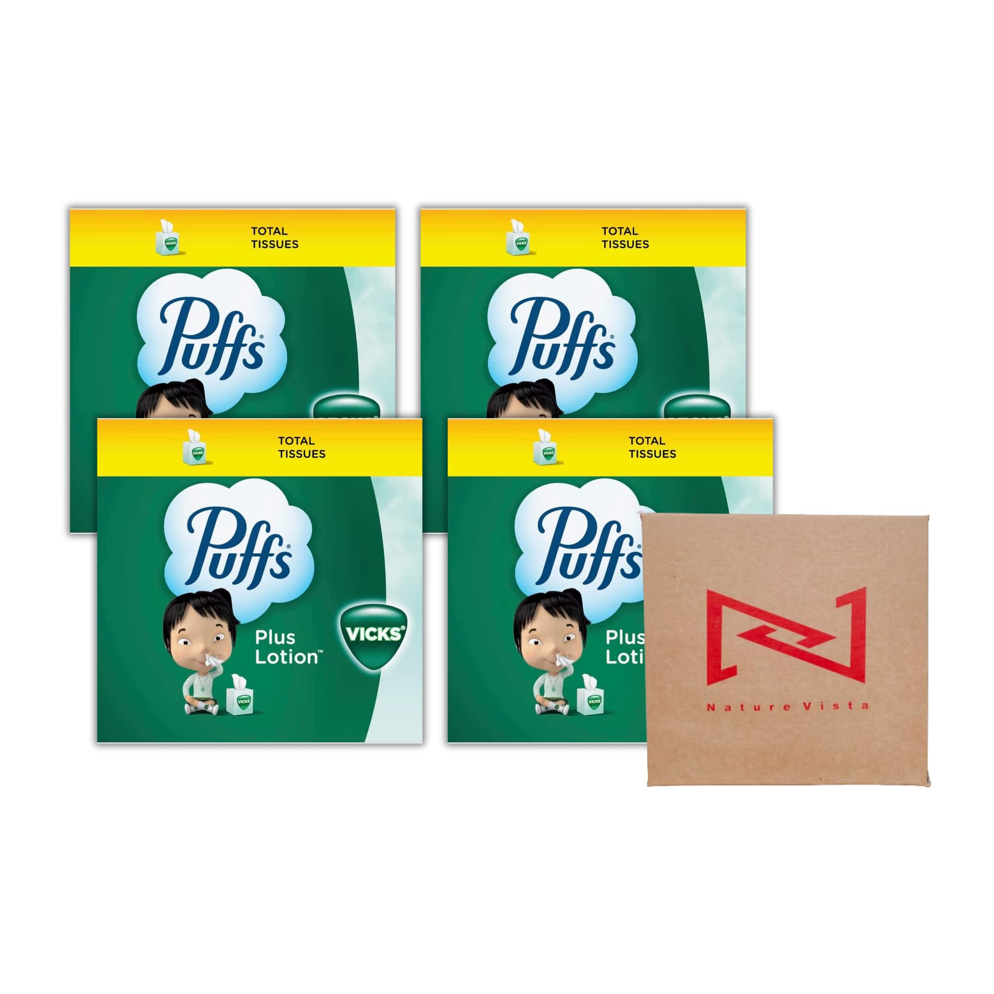 Amazon.com: Puff Plus Lotion Vick Facial Tissues 4 Cubes, 2-Ply (48 ...
