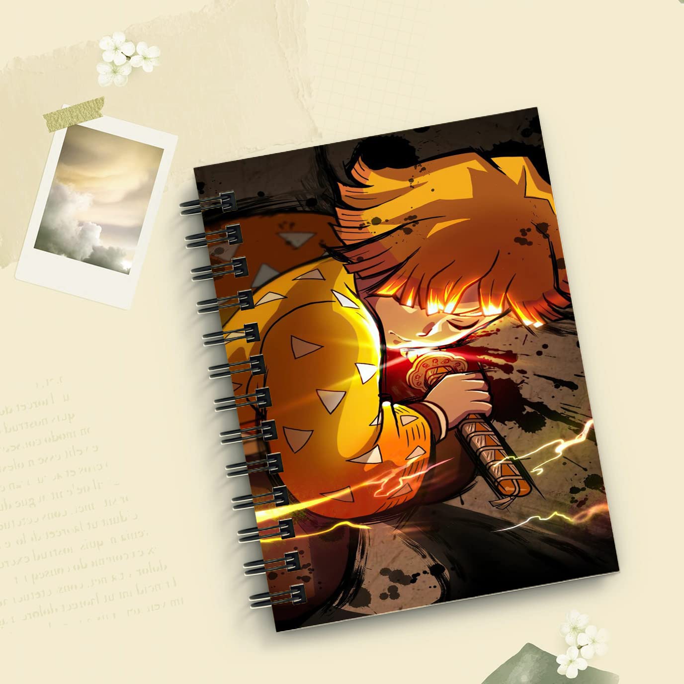 AMBER CRAFTS Demons Slayer Zenitsu A5 6 x 9 Inch Spiral Notebook Diary ...