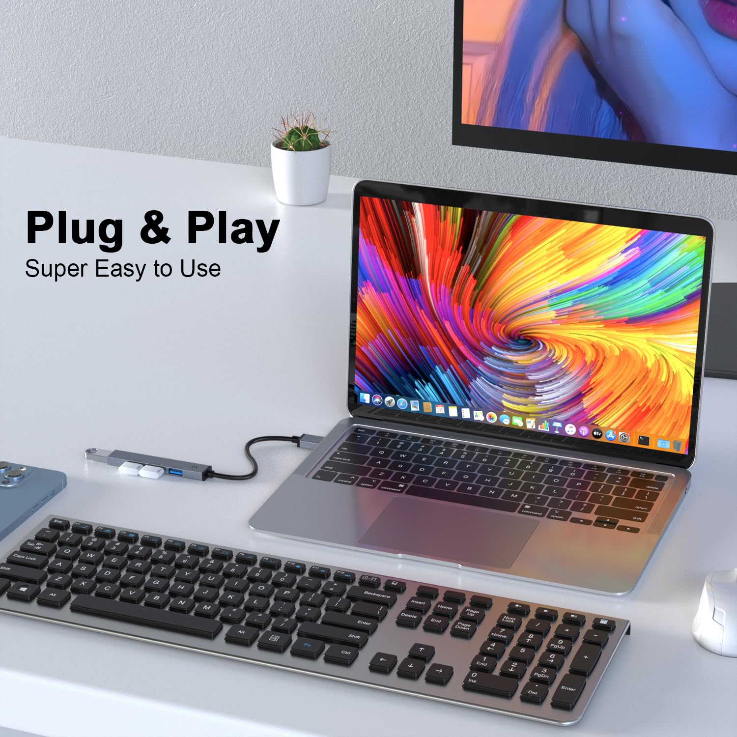 Snapklik.com : Ultra-Thin USB Hub, Mini USB C Hub Docking Station