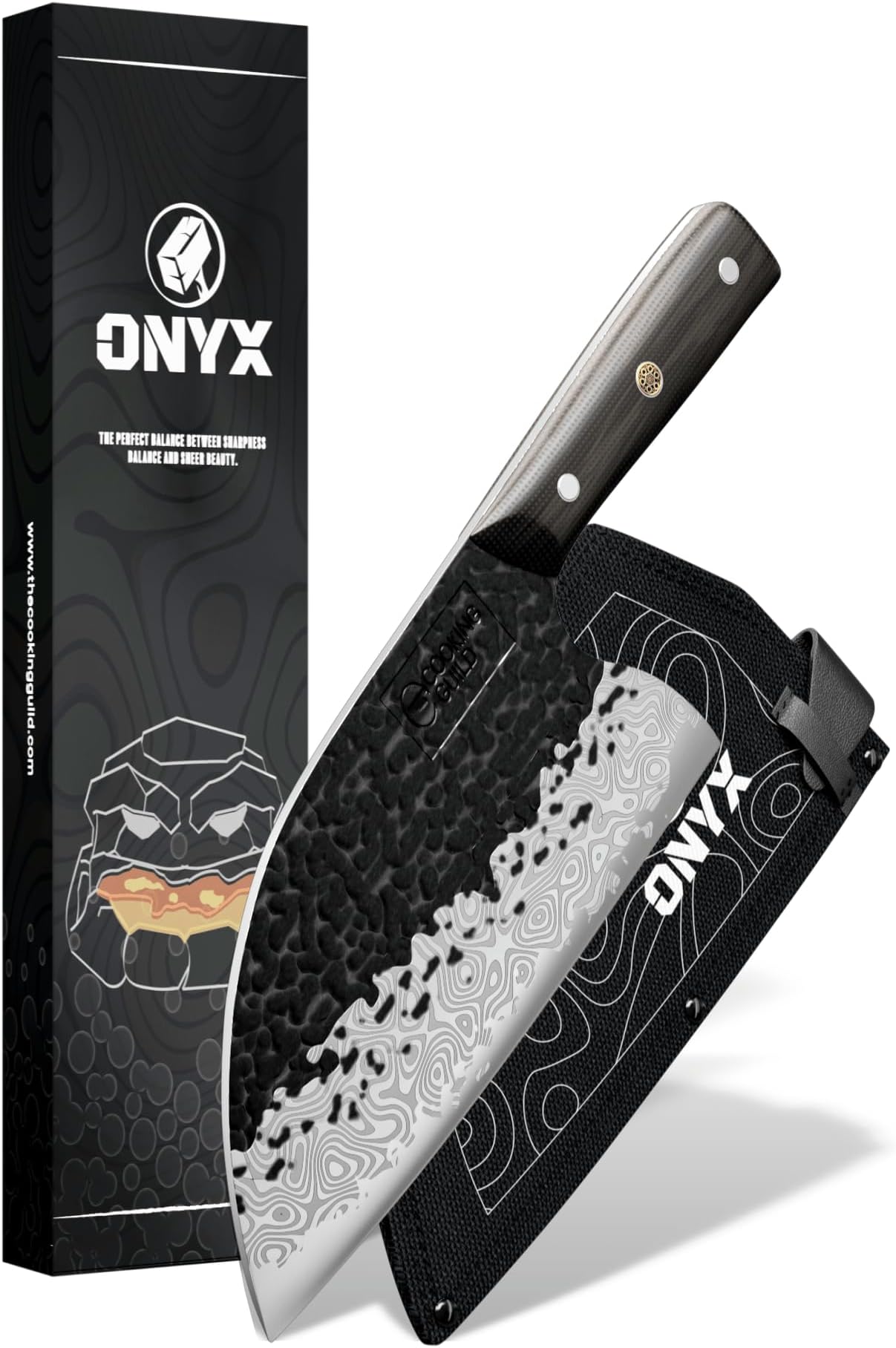 Amazon.com: The Cooking Guild Serbian Cleaver Knife - Hand Forged ...