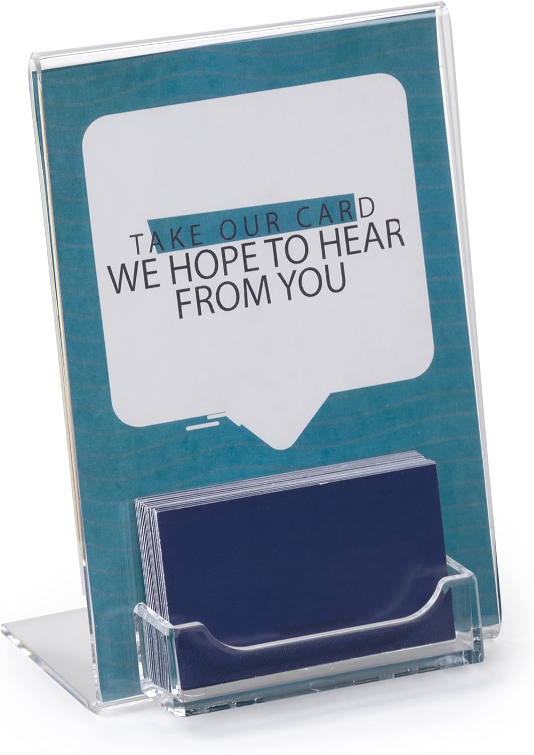 Amazon.com: Set of 10, Clear Acrylic 5x7 Sign Holder with Business Card ...