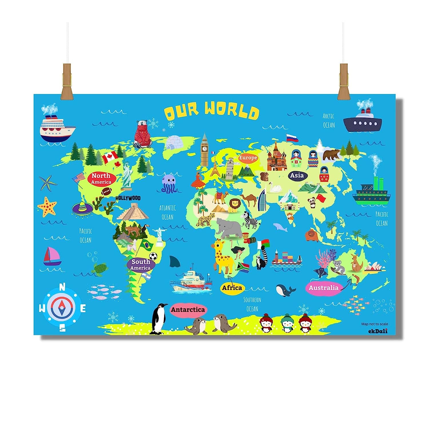 EKDALI World Maps with Capitals - Learn Capitals and Country |world map ...