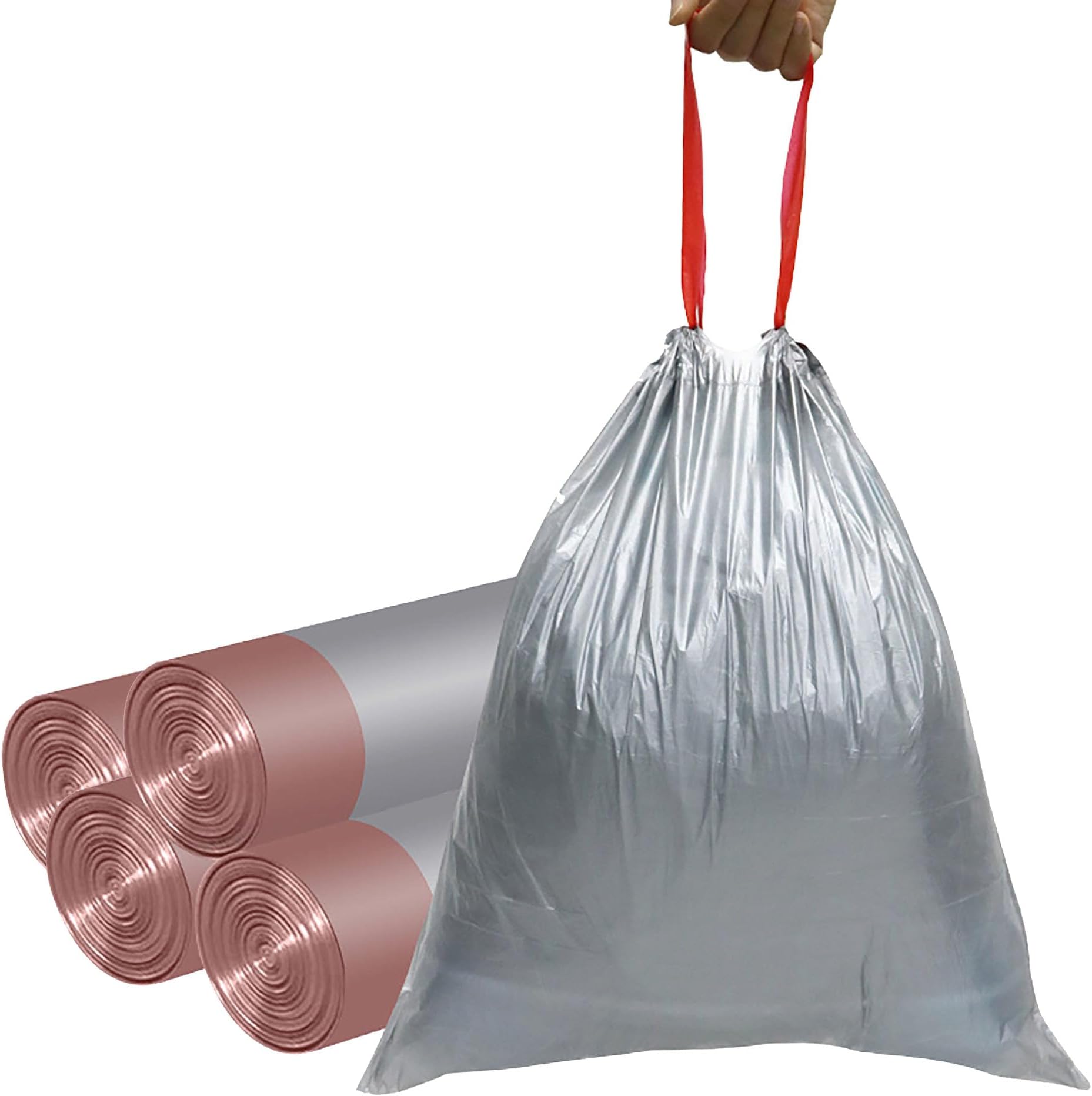 Amazon.com: 60 Count Small Drawstring Trash Bags 4 Gallon Tear-Free ...