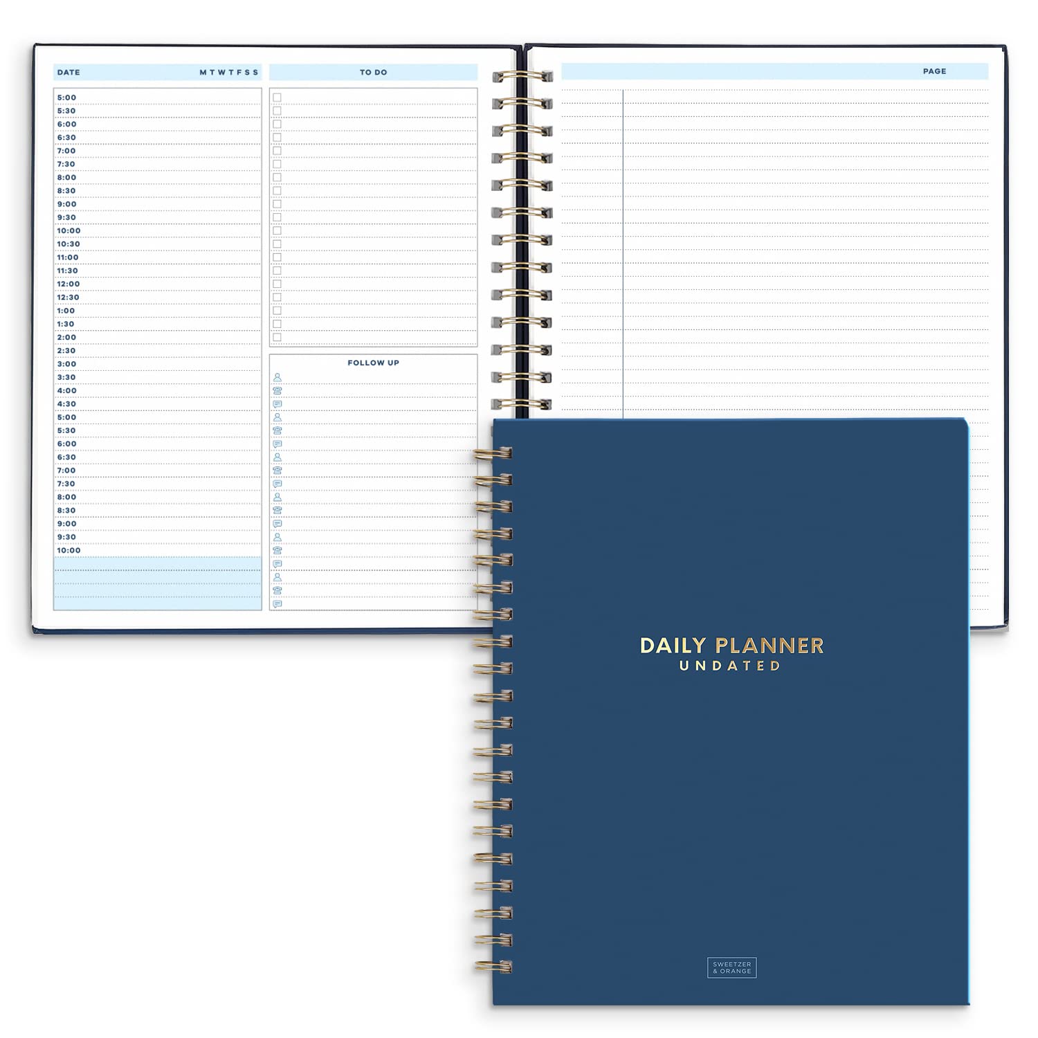 Sweetzer & Orange Undated Daily Planner for Ultimate Organization ...