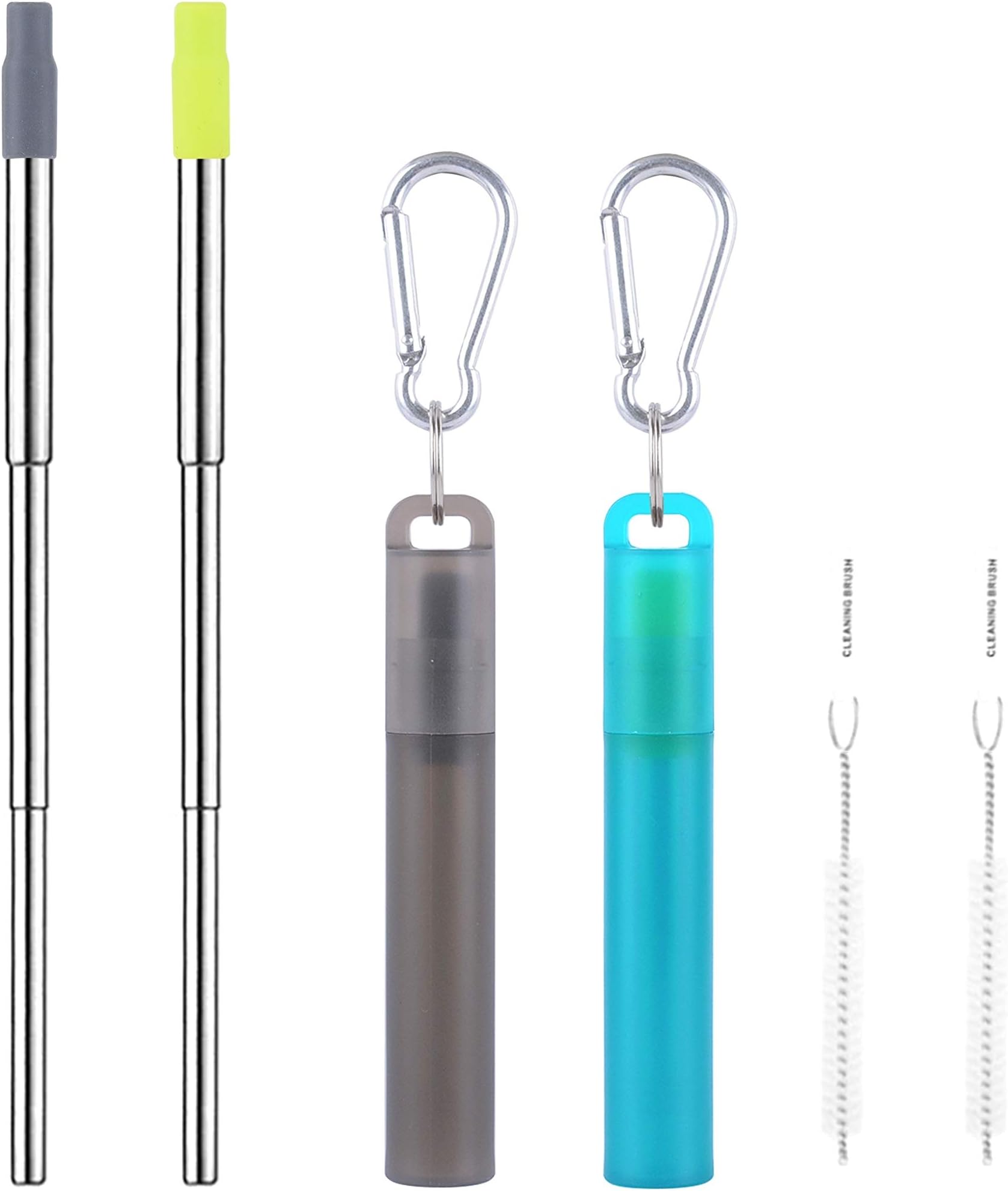 Mlife Black Foldable Reusable Straws - BPA Free Portable Stainless ...