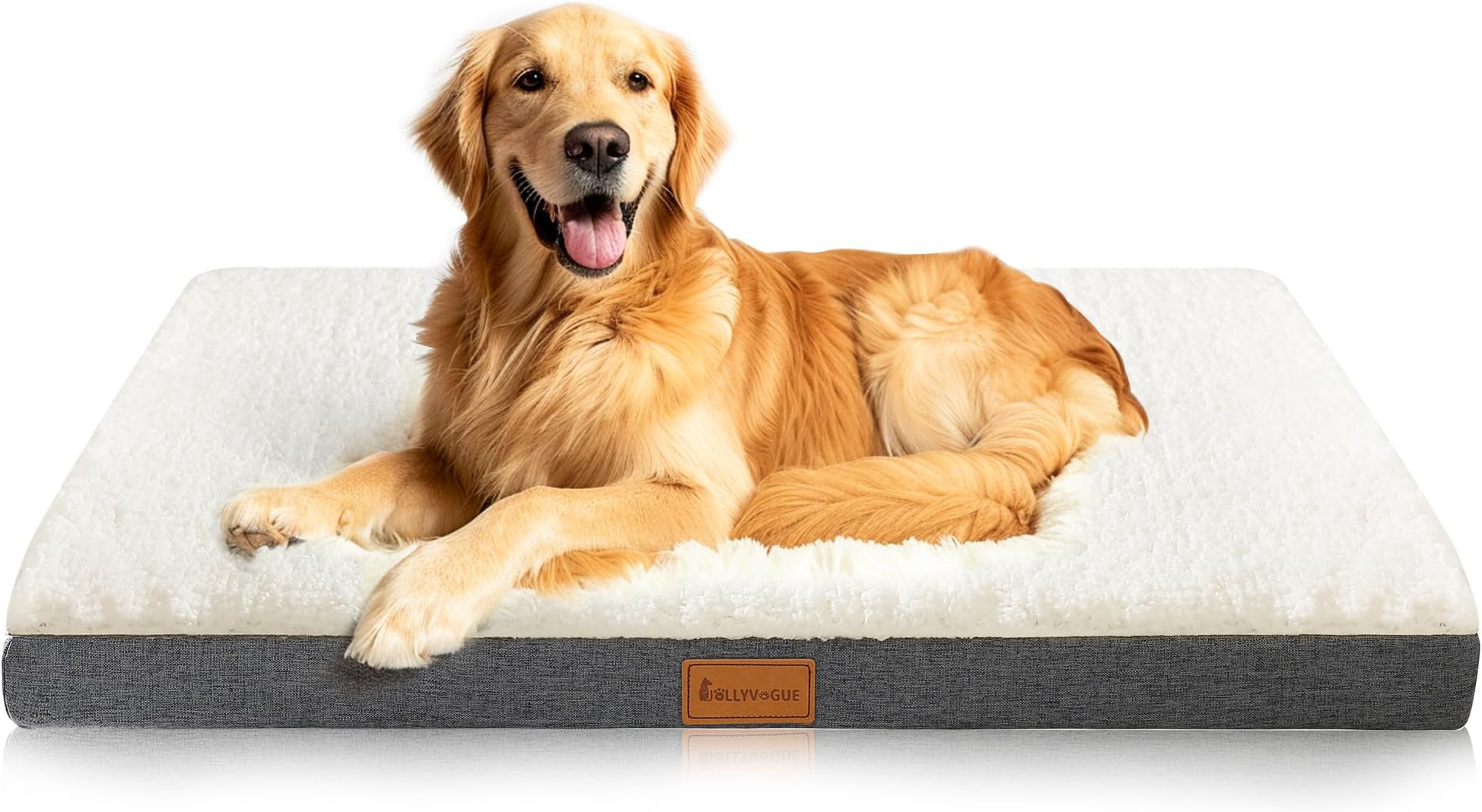 JOLLYVOGUE Large Dog Bed, Orthopedic Dog Bed with Egg Crate Foam ...