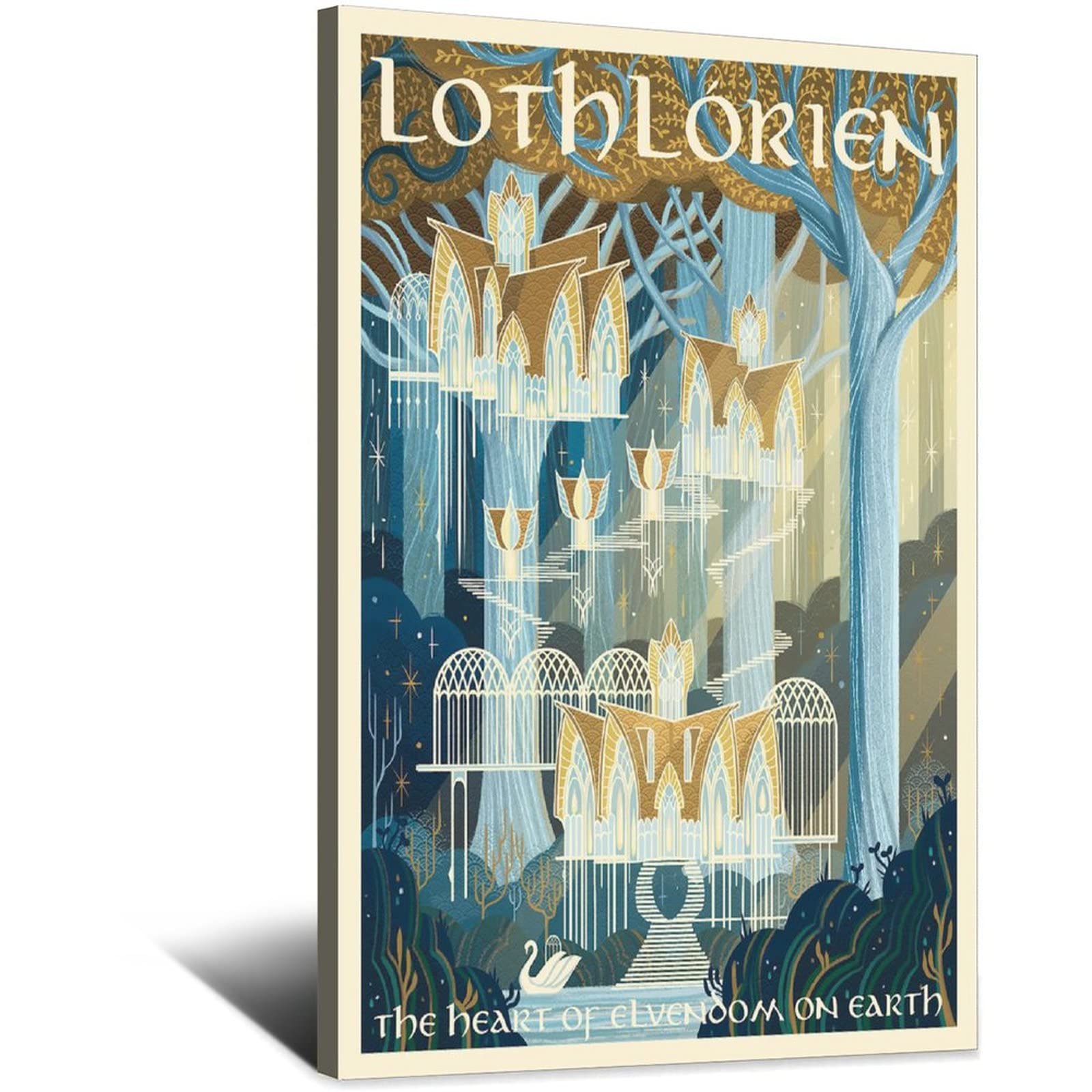 Amazon.com: Hffancy Vintage Travel Poster Lothlorien The Lord of The ...