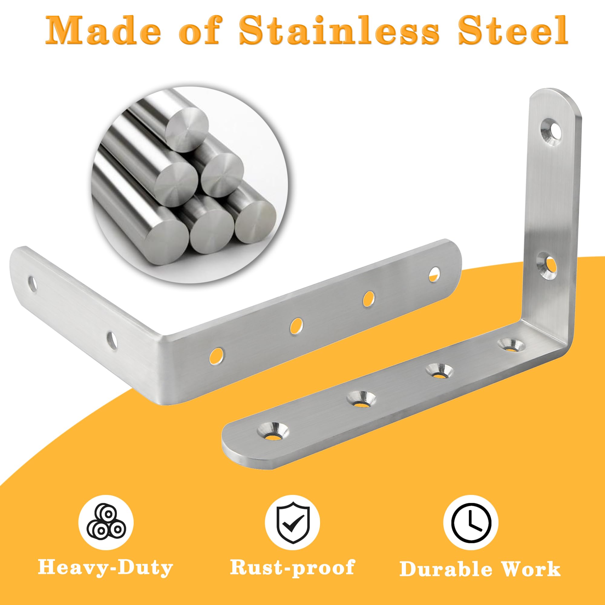 Snapklik.com : 4mm Thick Shelf Brackets,Floating Shelves Bracket Heavy ...