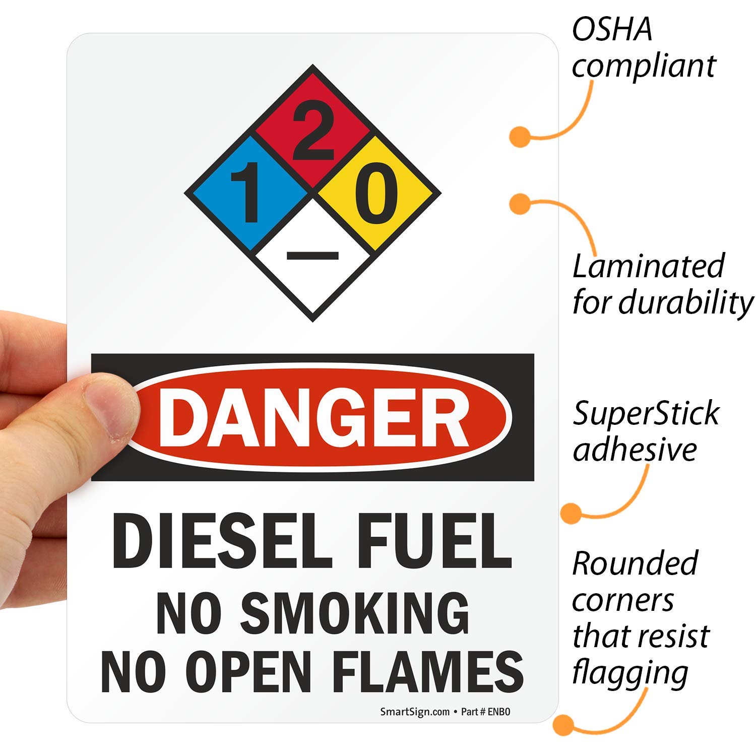Snapklik.com : SmartSign (Pack Of 4) 7 X 5 Inch Danger - Diesel Fuel ...