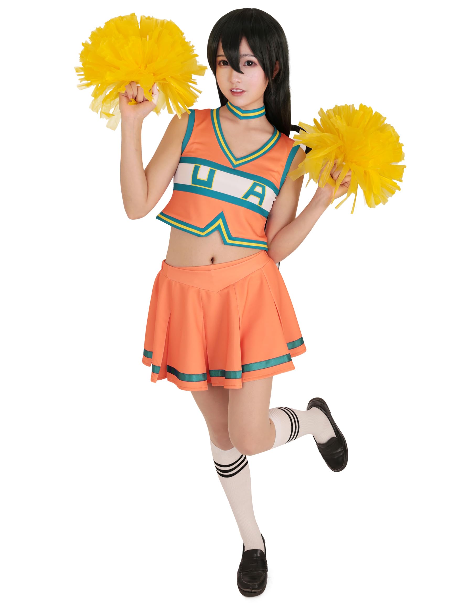 Buy miccostumes Women's Anime Hero Cheer Uniform with Poms Cheerleader ...
