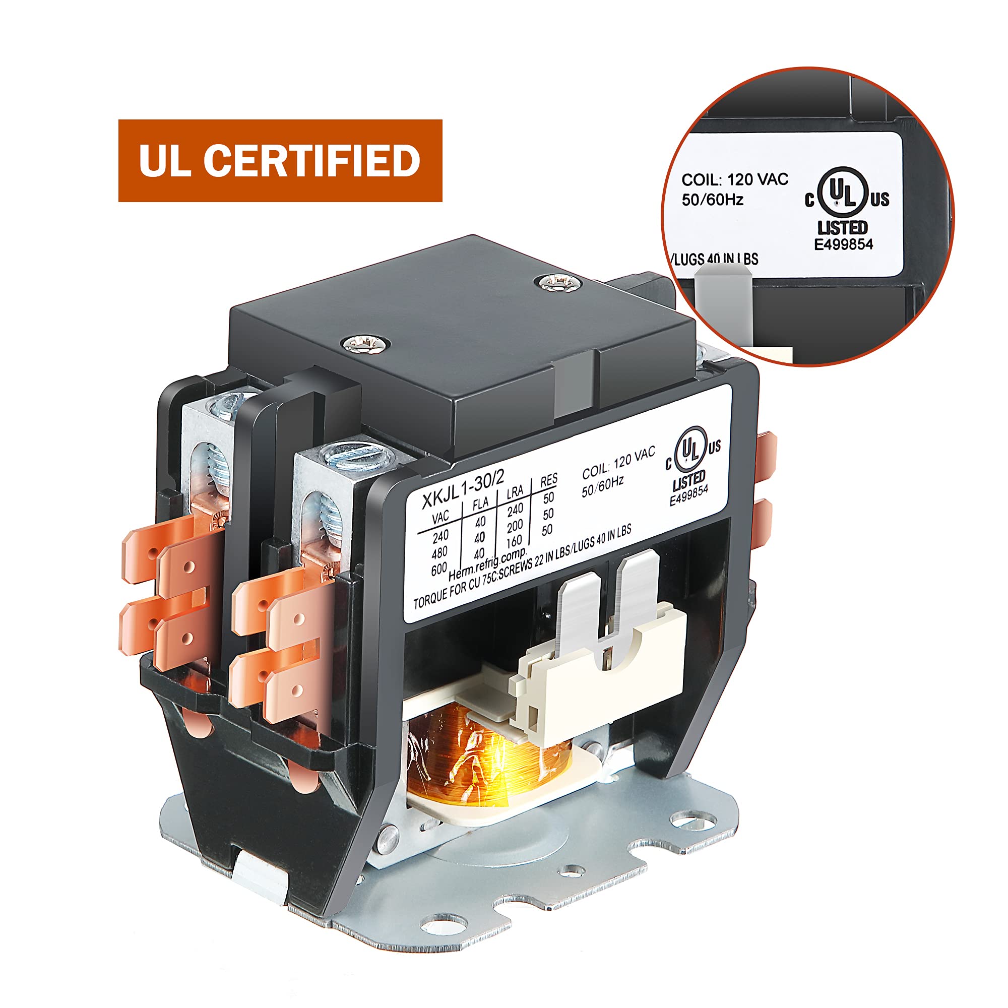 Snapklik.com : Dreyoo 2 Pack Carrier HVAC Motor Contactor, 120V 30 Amp ...