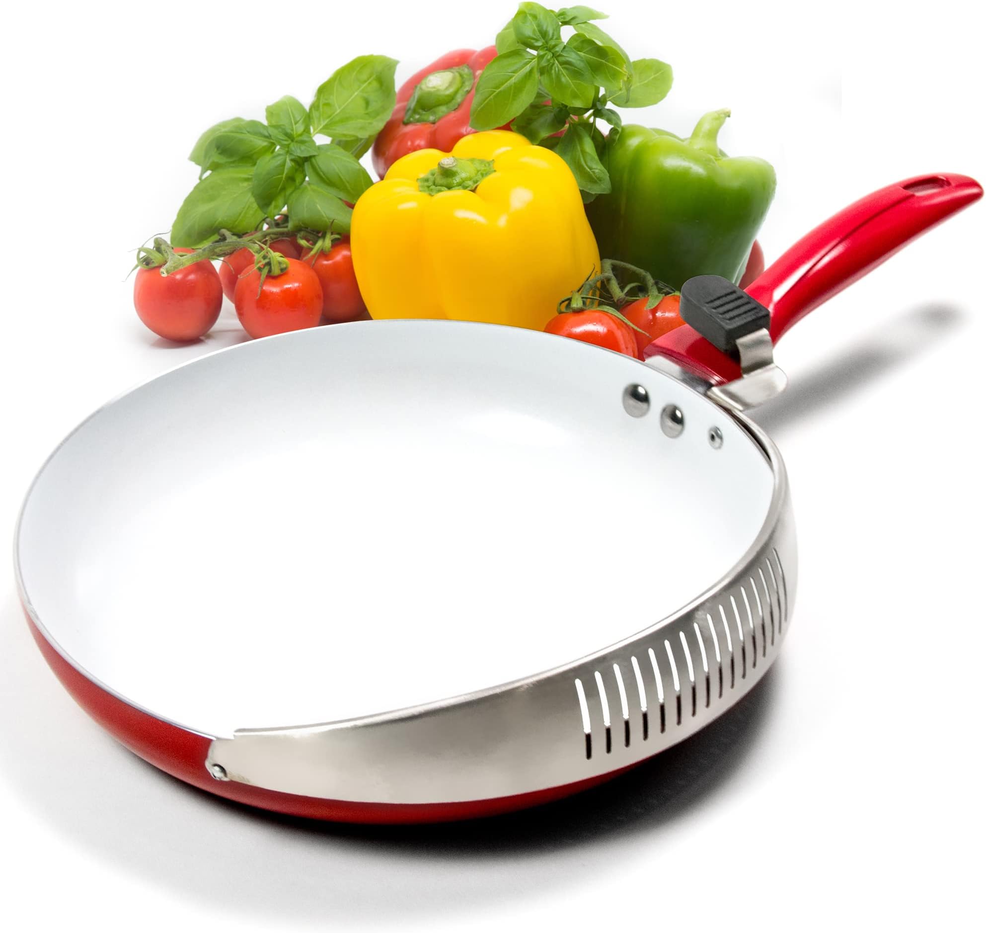 Amazon.com: Generic Handy Pan 2-in-1 Nonstick Frying Pan & Strainer, 10 ...
