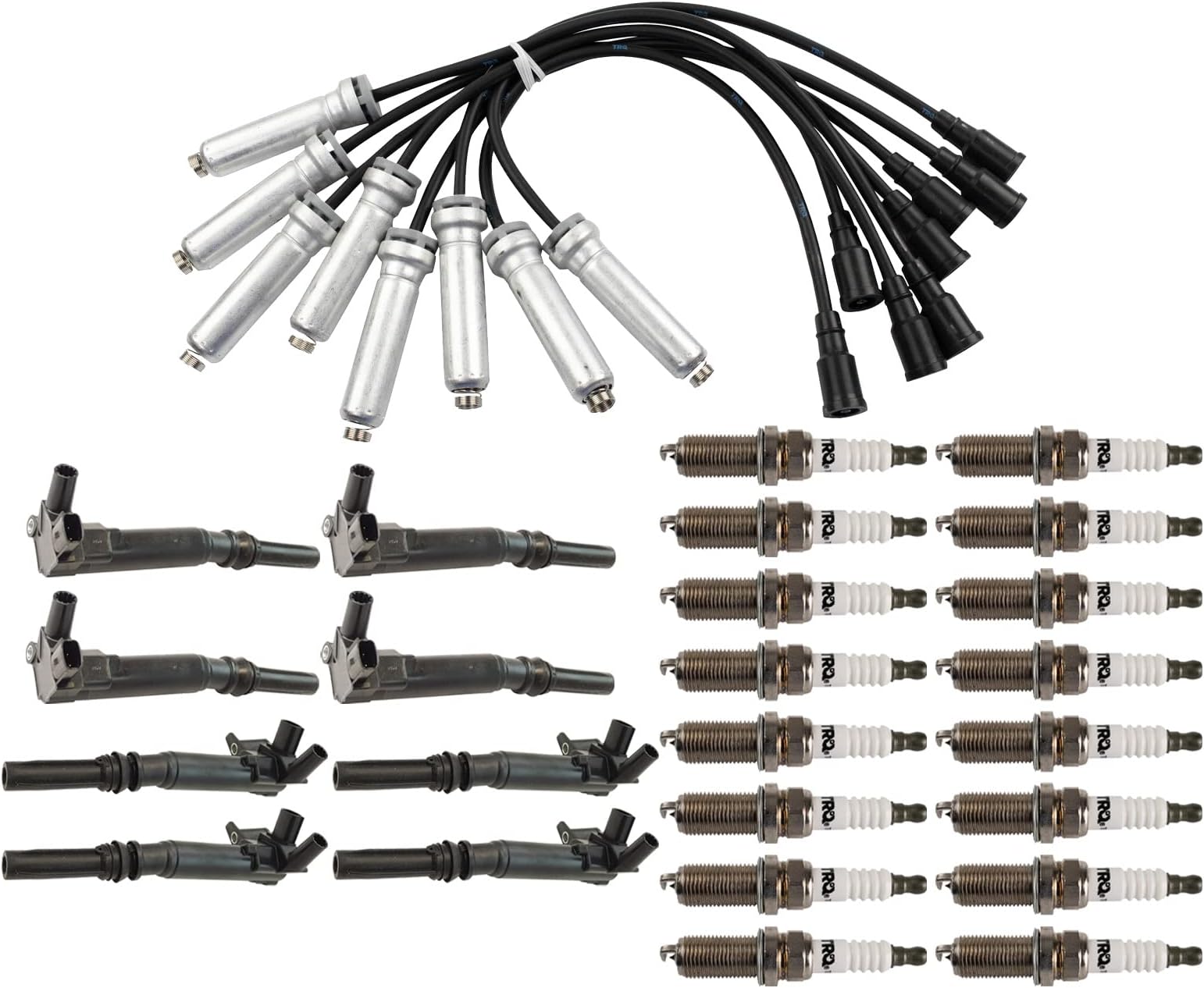 Amazon.com: TRQ Ignition Kit Ignition Coil Spark Plugs Wire Set ...