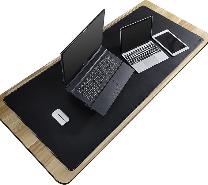 Amazon.com : Vyaaa Leather Desk Mat, 55" x 23.6" Dual Sided Leather ...