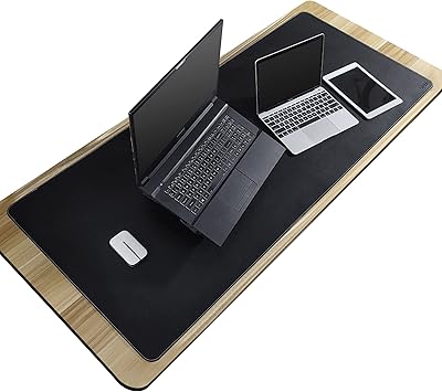 Amazon.com : Vyaaa Leather Desk Mat, 55" x 23.6" Dual Sided Leather ...