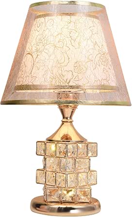 European Crystal Table Lamp Gold Beside Lamp for Bedroom Crystal Lamp ...