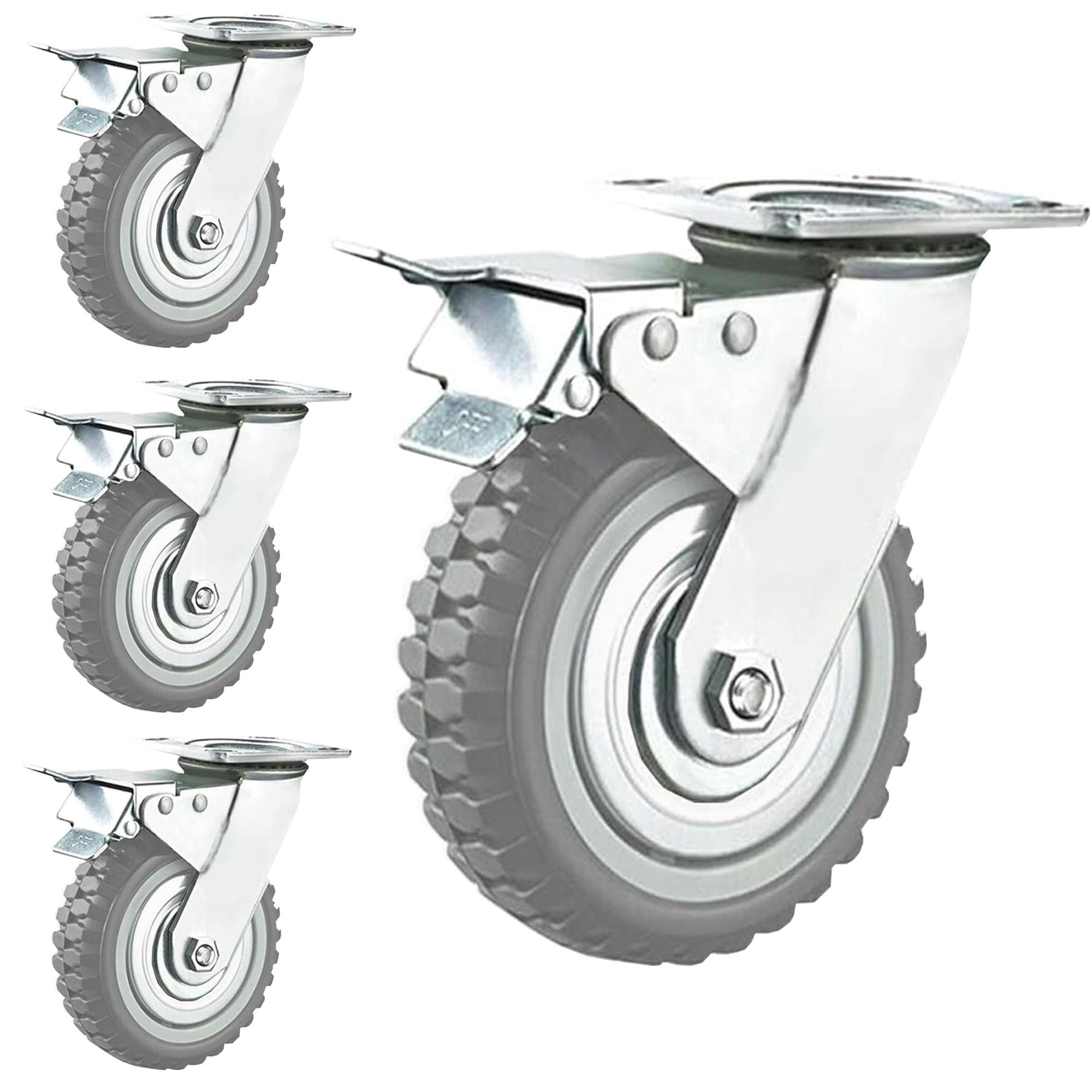 PACIFIC MOVERS 5 Inch 360 Degree PU Swivel Caster Wheels | Set Of 4 ...