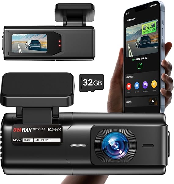 Amazon.com: Dash Cam 2K 1440P WiFi Car Camera with 1.47 inch IPS Screen ...