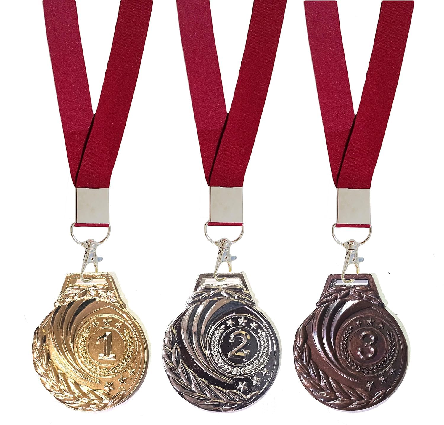 BE TREND Metal Kids Medals with Ribbon Gold Silver and Bronze Color ...