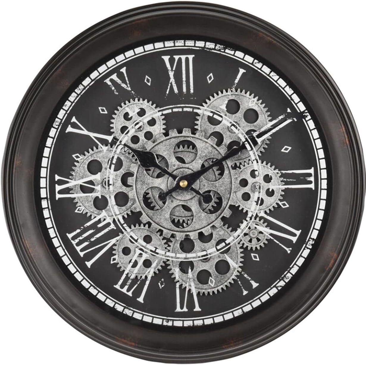 Carousel Home Industrial Retro Moving Gear Cog Wall Clock | Steampunk ...
