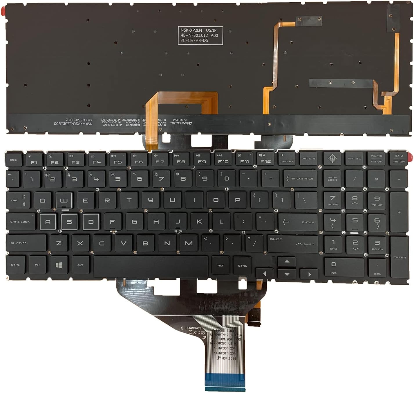 Amazon.com: Tiugochr Laptop Replacement US Layout Colorful Backlight Keyboard for HP OMEN 15-DC ...