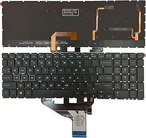 Amazon.com: Tiugochr Laptop Replacement US Layout Colorful Backlight Keyboard for HP OMEN 15-DC ...