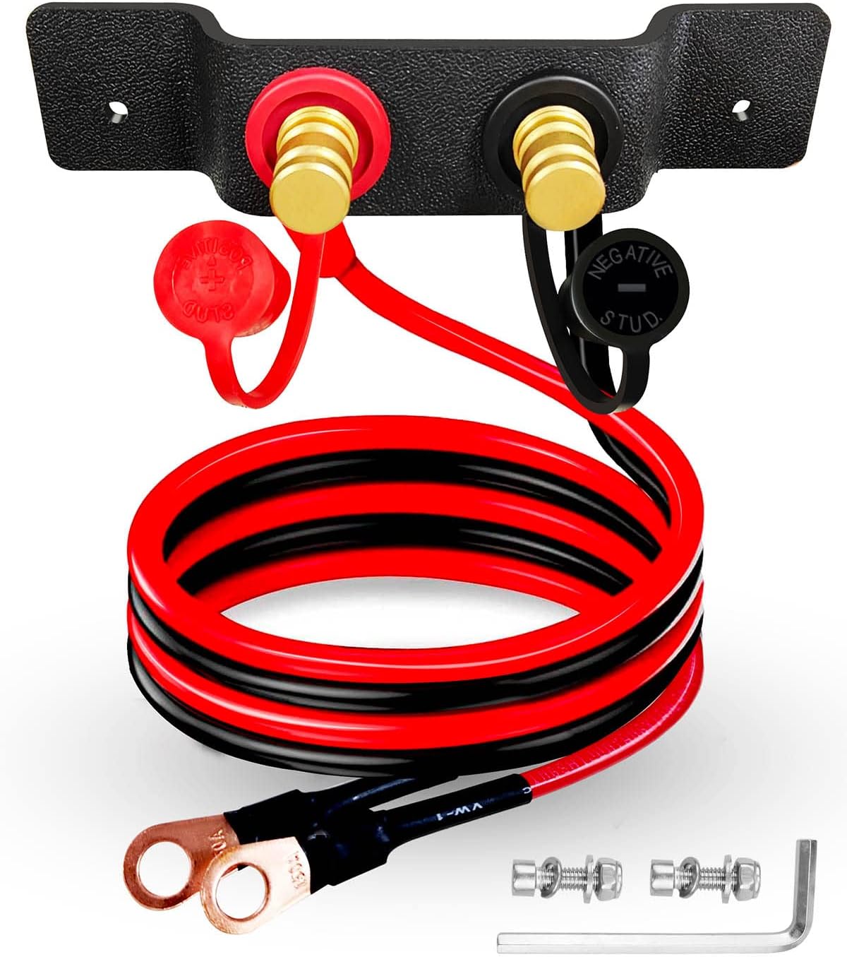 Amazon.com: Battery Jump Post Kit with Cable and Mounting Bracket Car ...