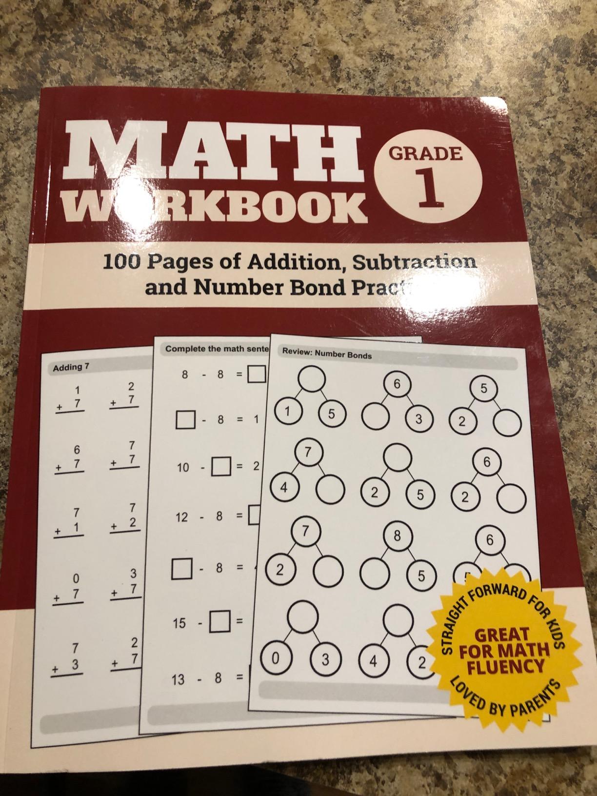 Math Workbook Grade 1: 100 Pages of Addition, Subtraction and Number ...