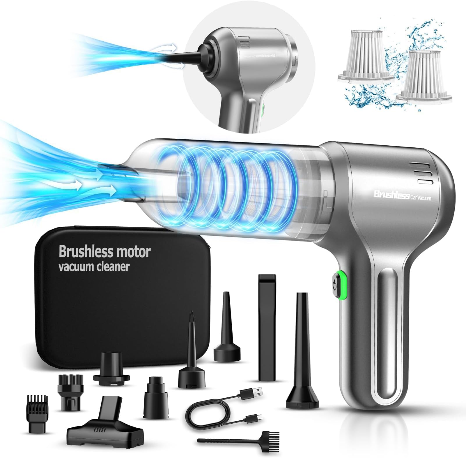 ThisWorx Car Vacuum Cleaner - LED Light, Portable, High Power Handheld ...