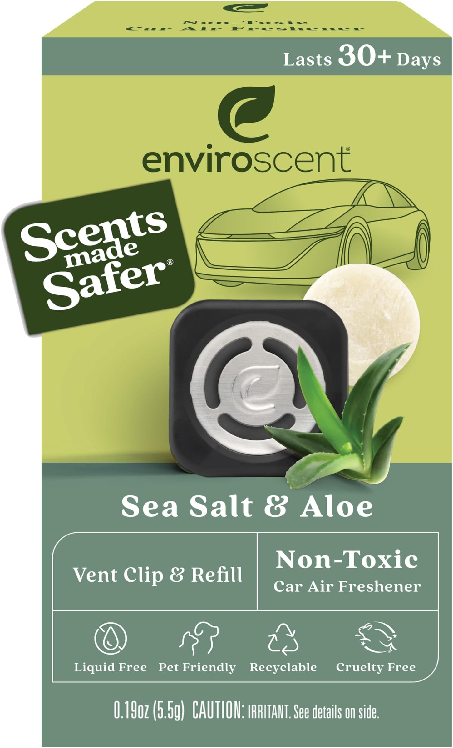 Amazon.com: Enviroscent Non-Toxic Car Air Freshener (Sea Salt & Aloe ...