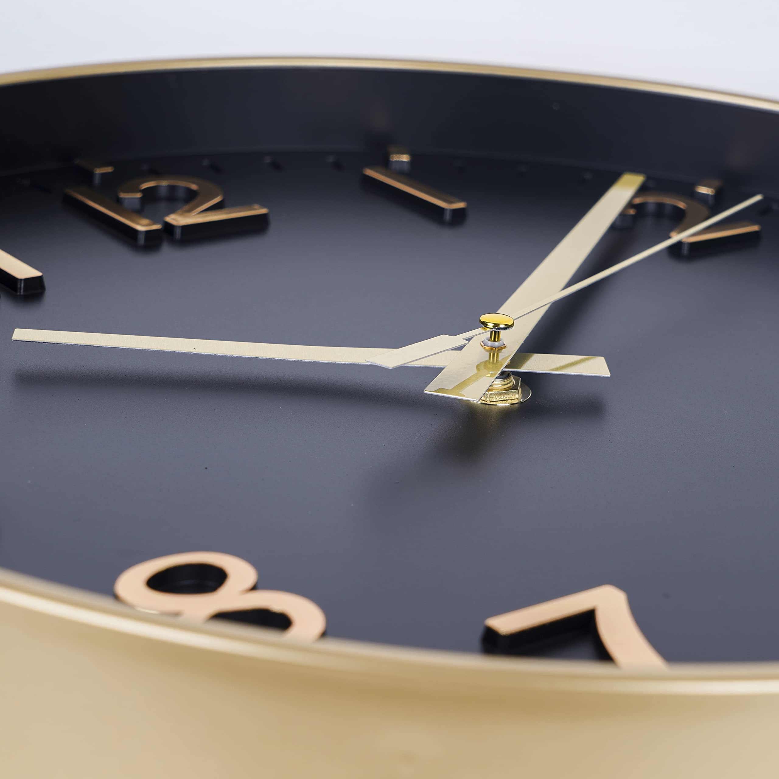 HZDHCLH Black Wall Clocks Battery Operated,12 inch Silent Non Ticking ...