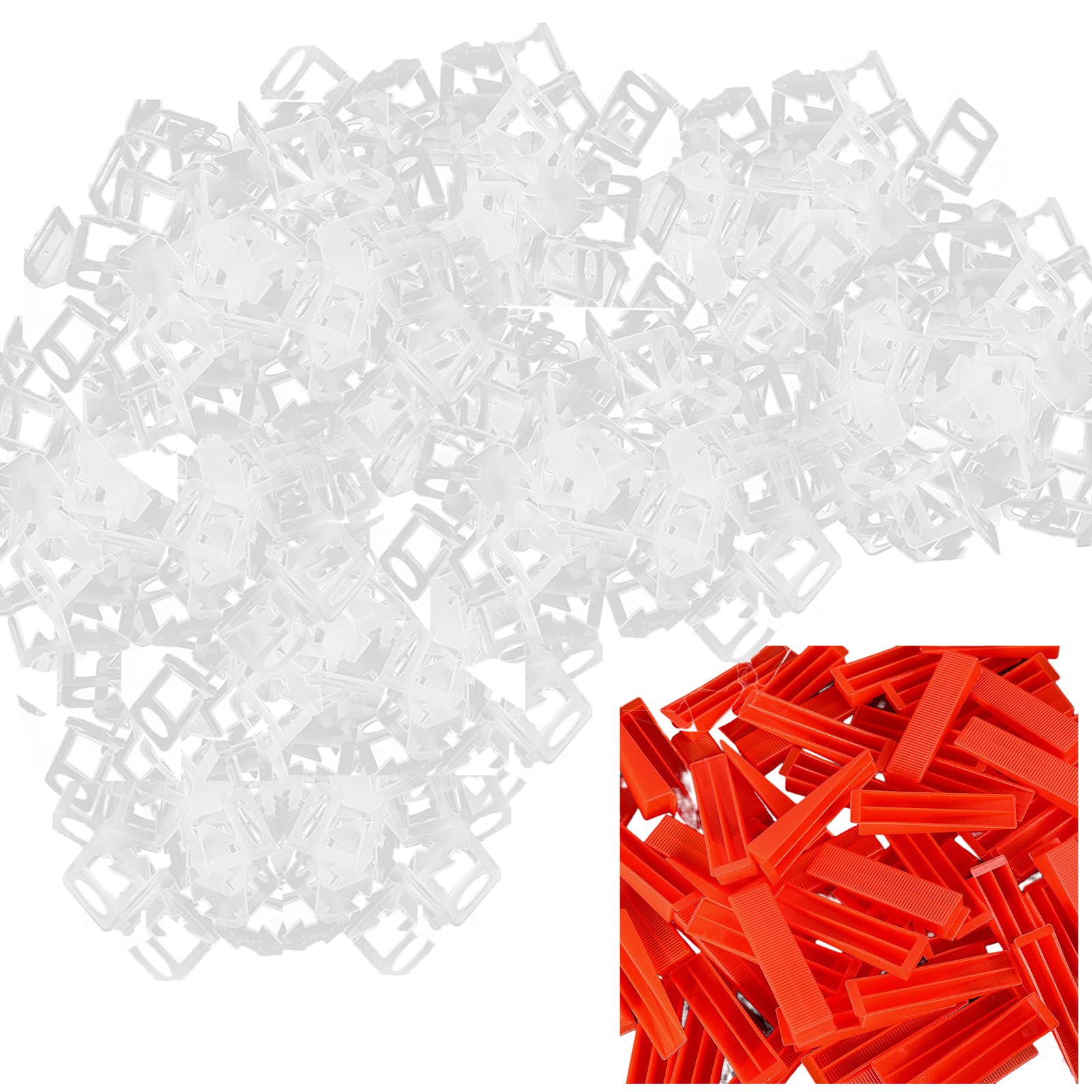 TUAKIMCE 600 PCS 2mm Tile Leveling System Set, 500PCS Tile Spacer Clips ...