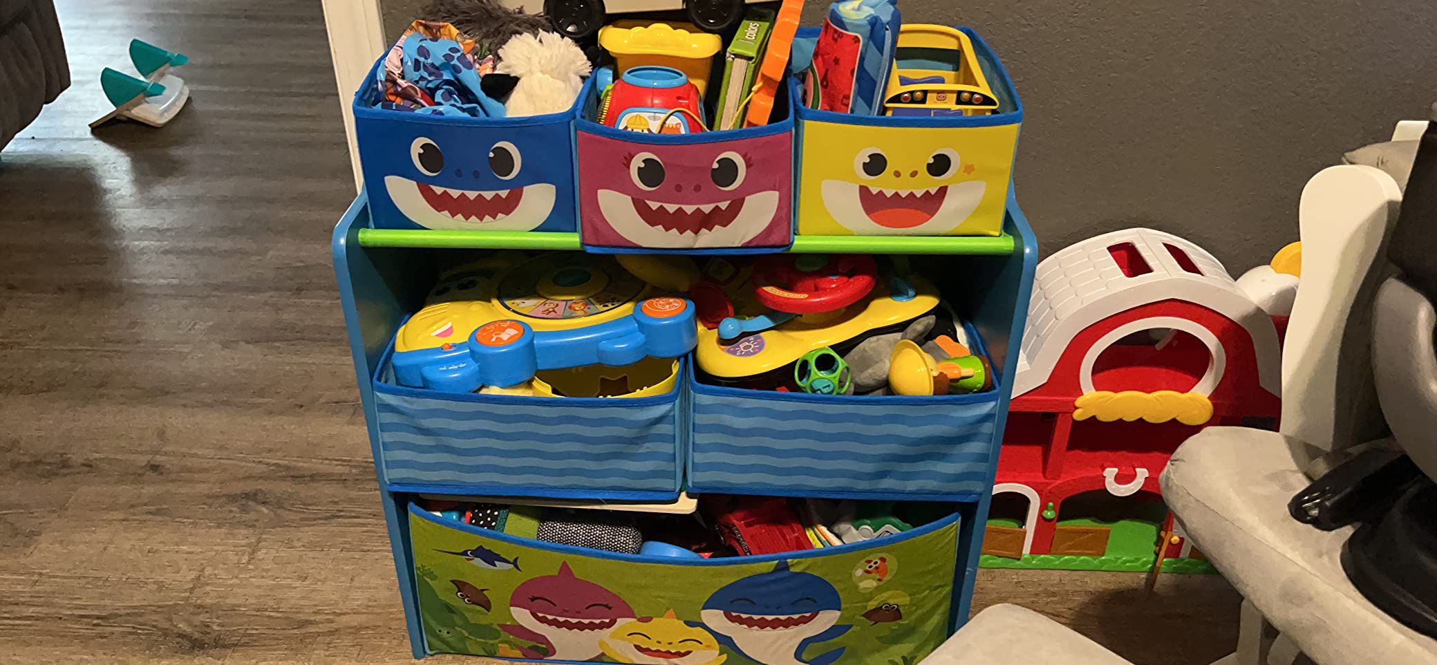 $8/mo - Finance Baby Shark Design & Store 6 Bin Toy Storage Organizer ...