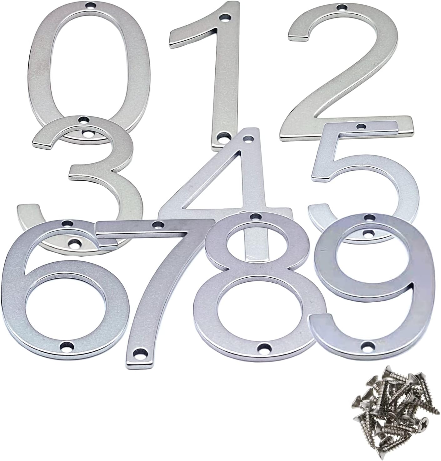 Amazon.com: ONLYKXY Silver House Numbers 0-9 Stainless Steel Garden ...