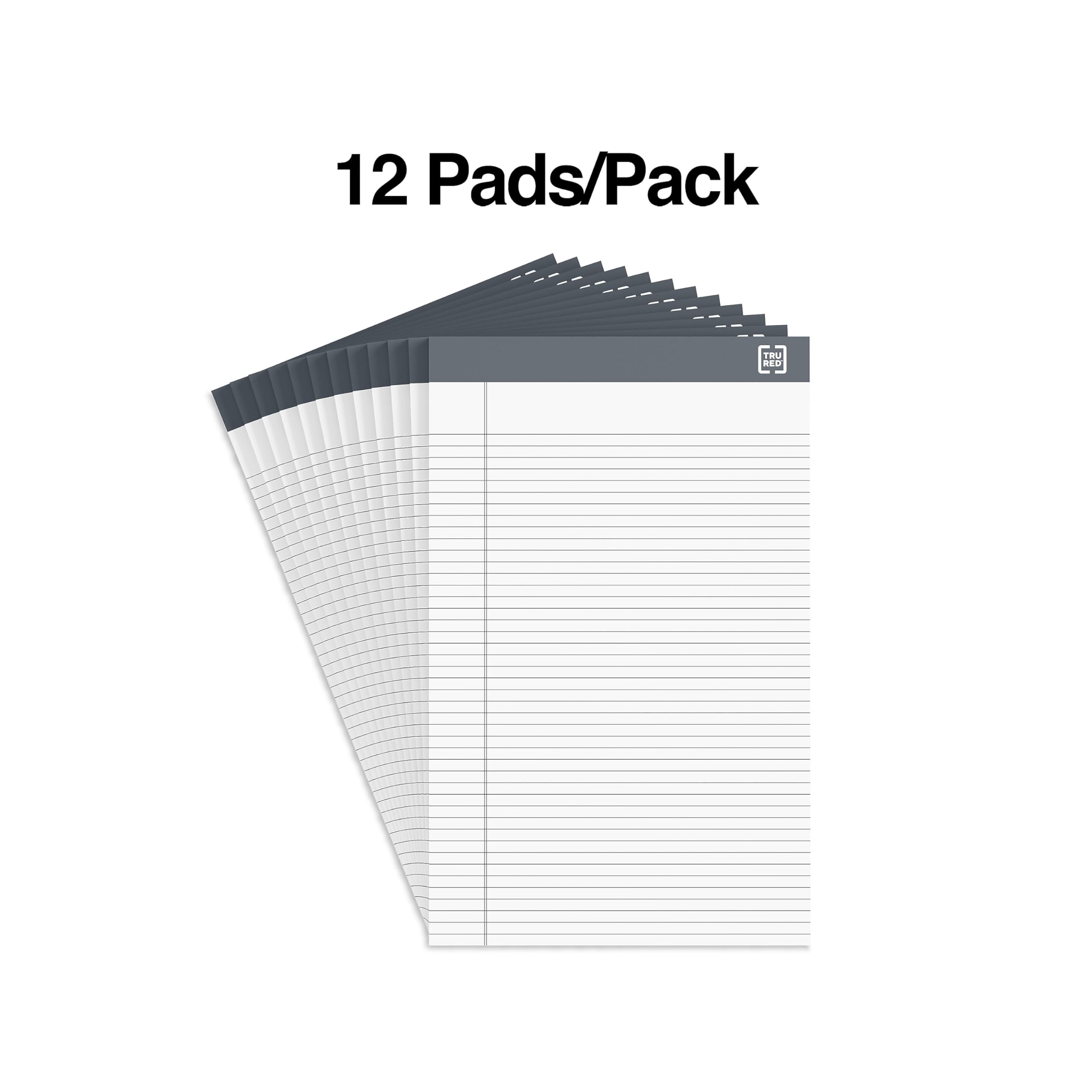 TRU RED Notepads, 5-inch x 8-inch, Narrow Ruled, White, 50 Sheets/Pad ...