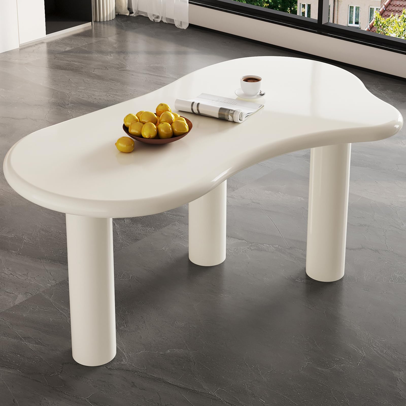 Amazon.com - HOTICKME Kitchen Dining Room Table, 65.98" Irregular ...
