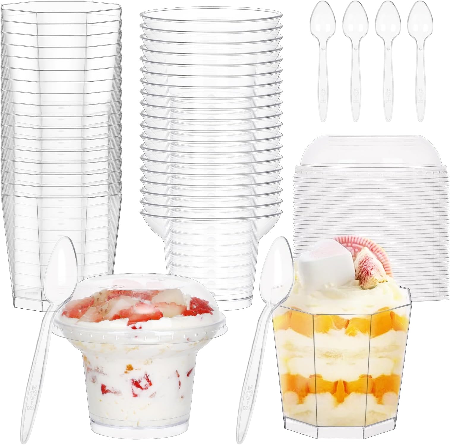 Amazon.com | ALEXPRE 360 Pack 5oz 6oz Dessert Cups with Lids and Spoons ...