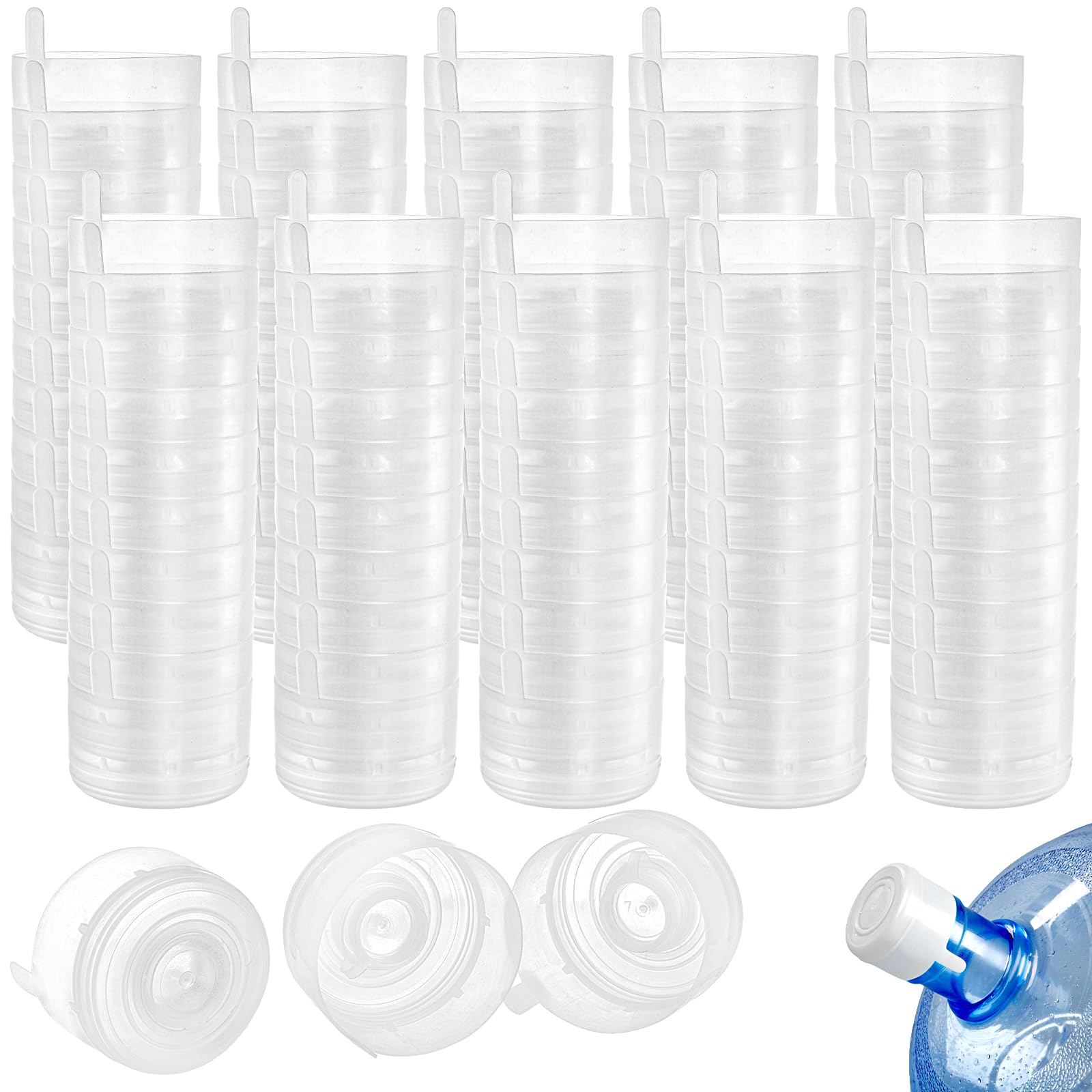 55mm Snap On Caps 10-Pack 5-Gallon Water Bottle Replacement Caps - 55mm ...