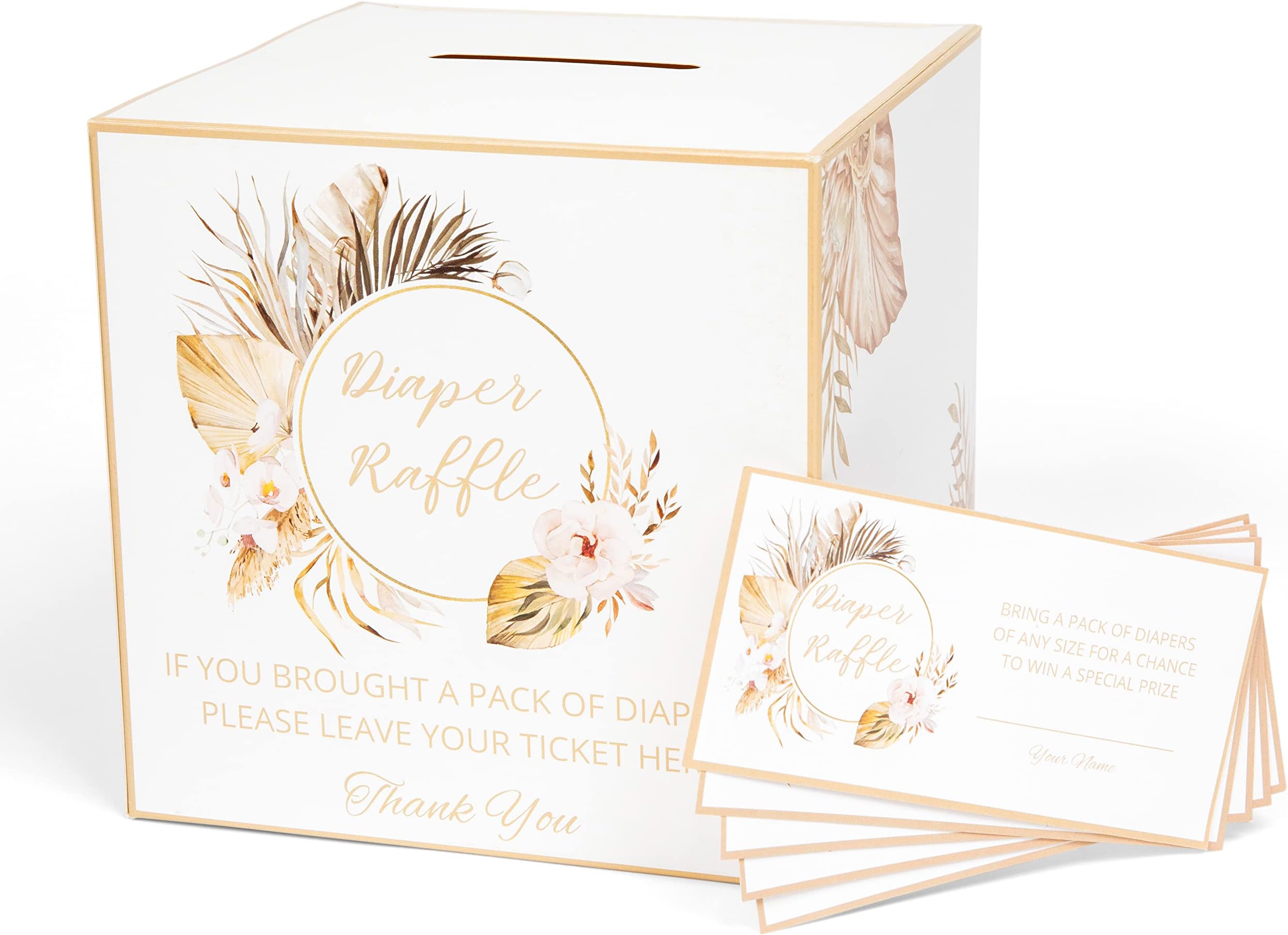 Amazon.com : 50 Pcs Floral Diaper Raffle Tickets with Diaper Raffle ...