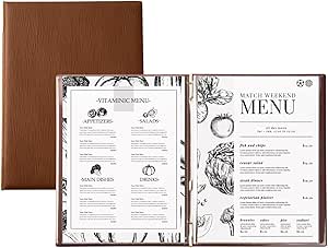 Amazon.co.jp: yyb-cp10-br Menu Book, A4, 6 Pages, Clip Type, Menu File, Stylish, Japanese Style ...