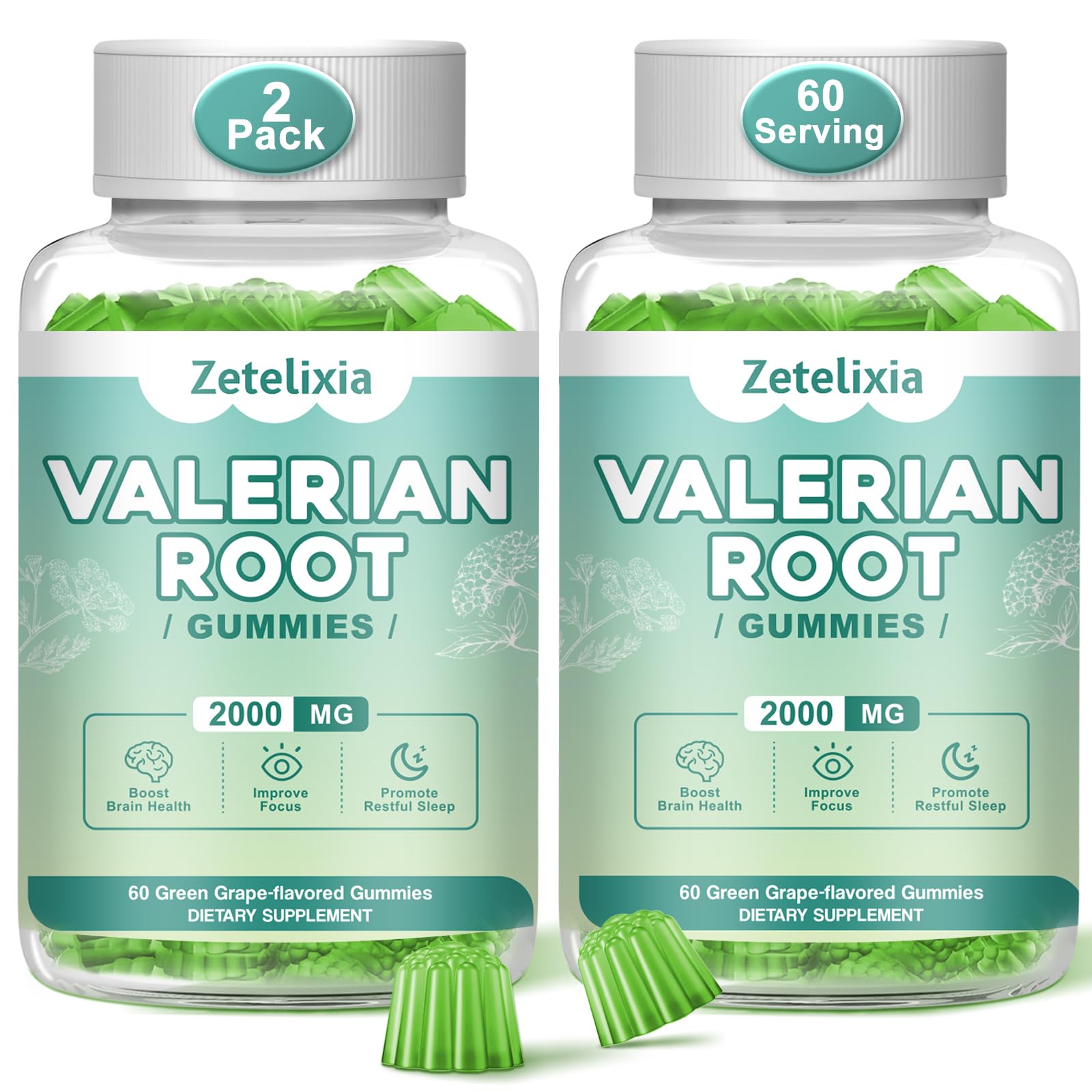 Amazon.com: Zetelixia 2 Pack Organic Valerian Root Gummies, Natural ...