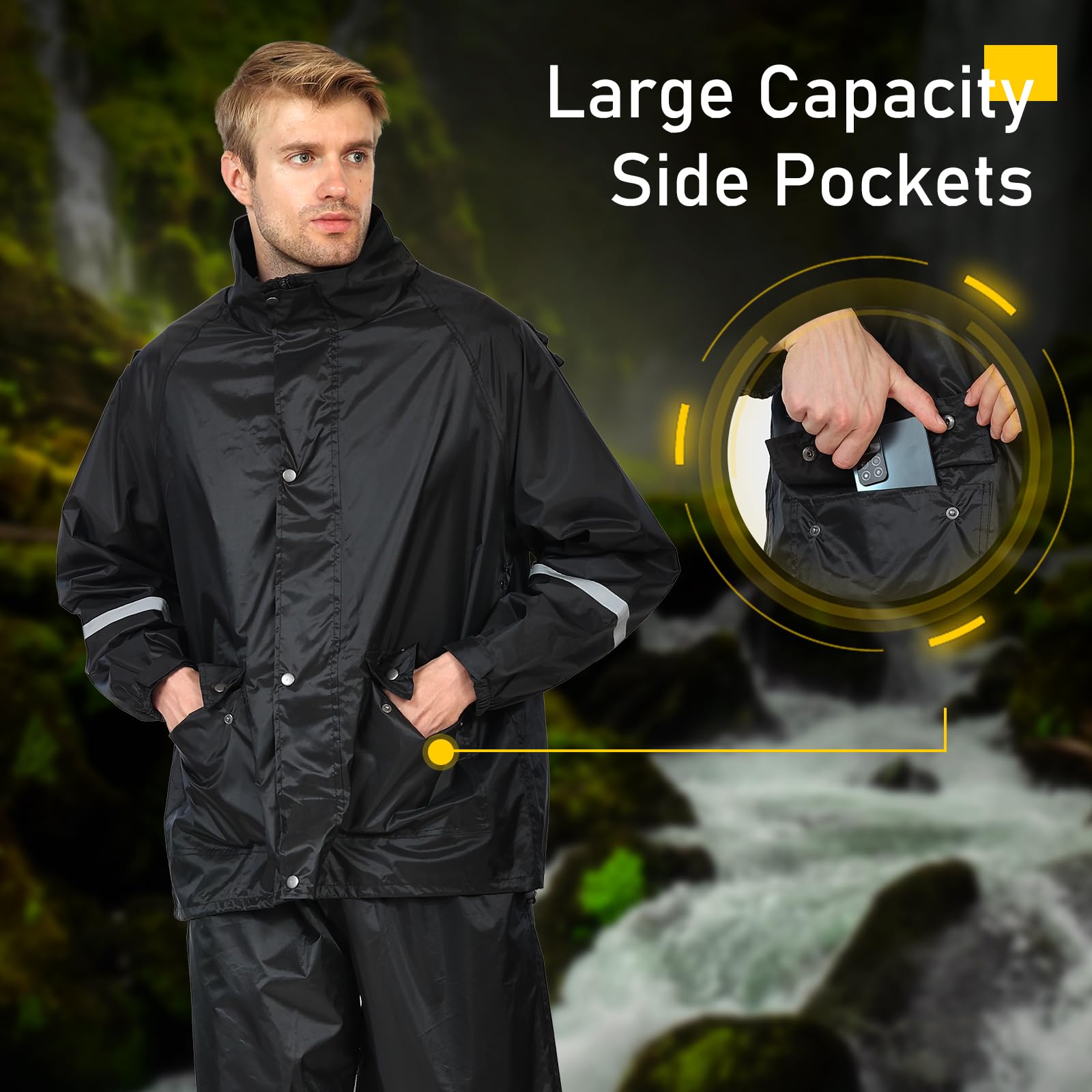 Snapklik.com : Classic Rain Suits For Men Waterproof Durable Rain Gear