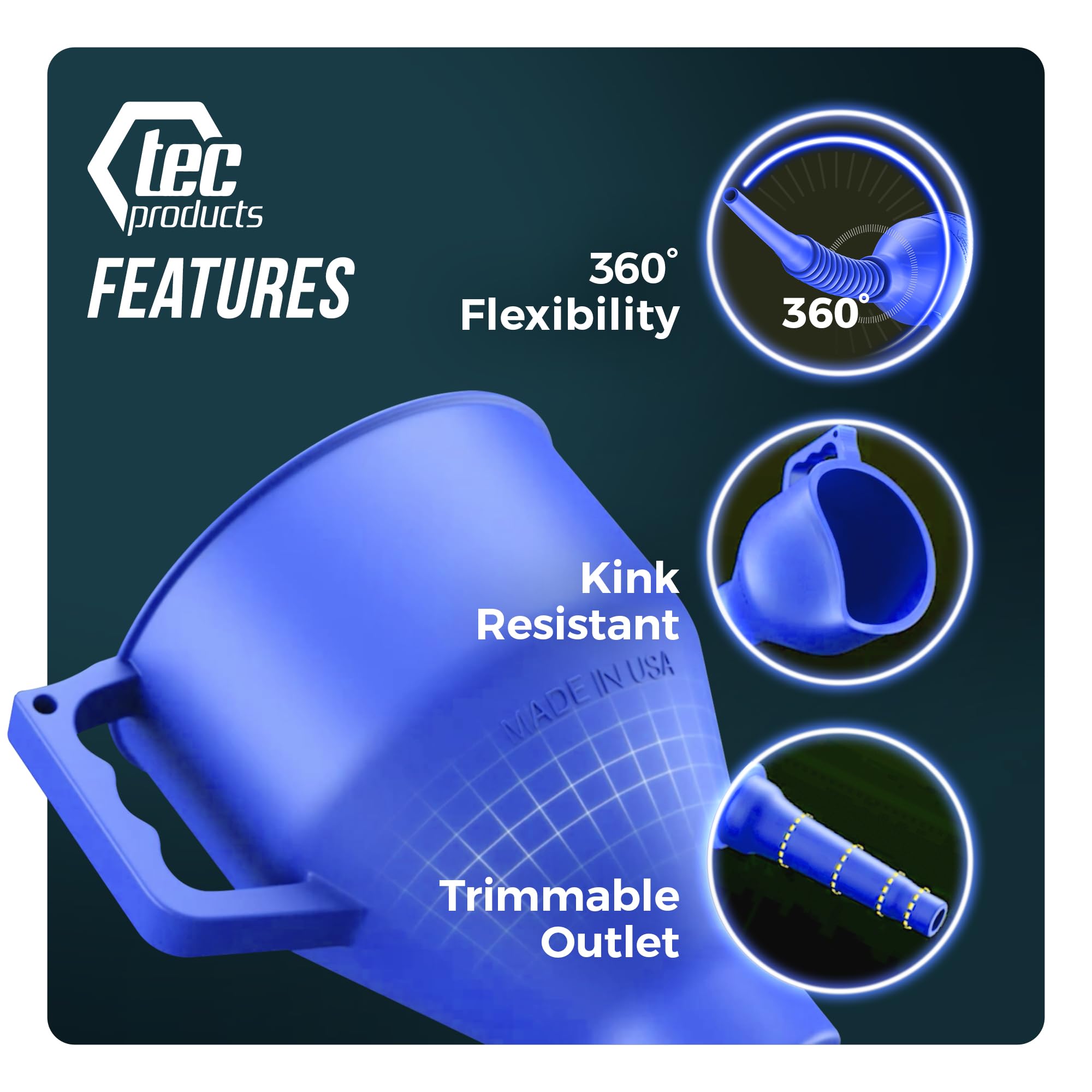 Snapklik.com : TEC Products FlexAll Long Flexible Funnel For Automotive ...