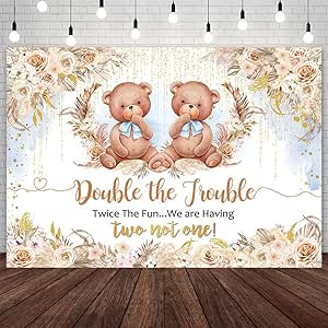 Amazon.com : AIBIIN 7x5ft Double The Trouble Twice The Fun We are ...