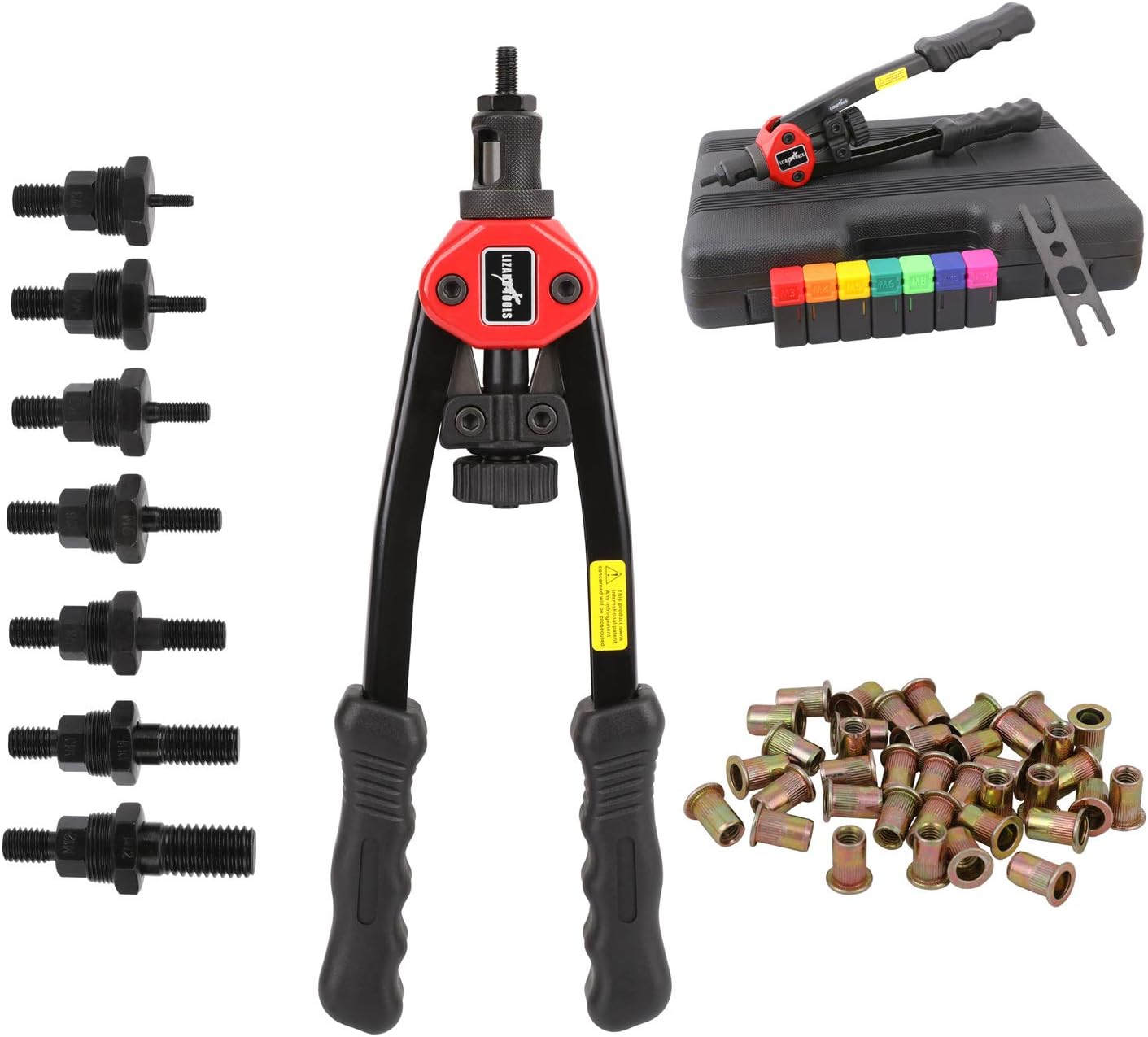 Heavy Duty Rivet Nut Rivnut Tool Kit Nutsert Gun 230Pcs Nutserts M3-M12 : Amazon.com.au: Automotive