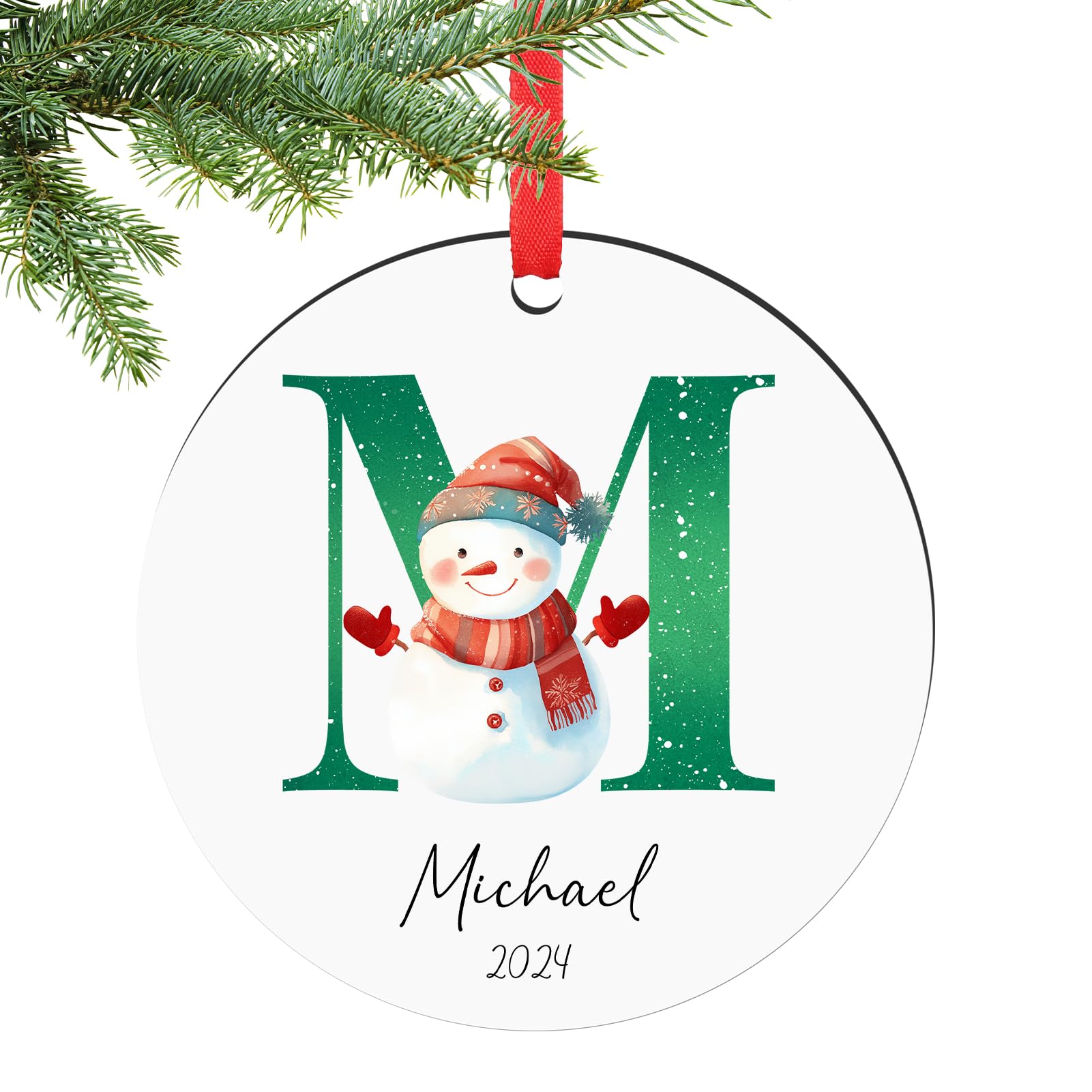 Amazon.com: Personalized Christmas Ornaments 2024 Wood Custom Name Date ...