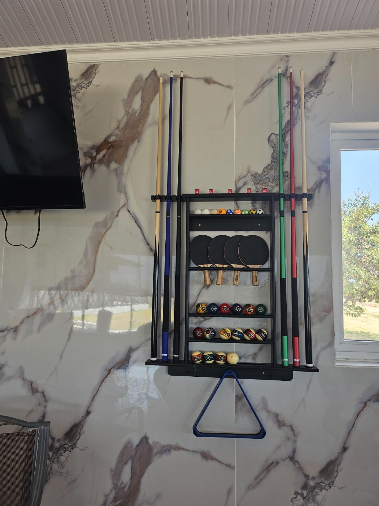 $16/mo - Finance XCSOURCE Pool Stick Holder, 2-IN-1 Pool Cue Rack ...