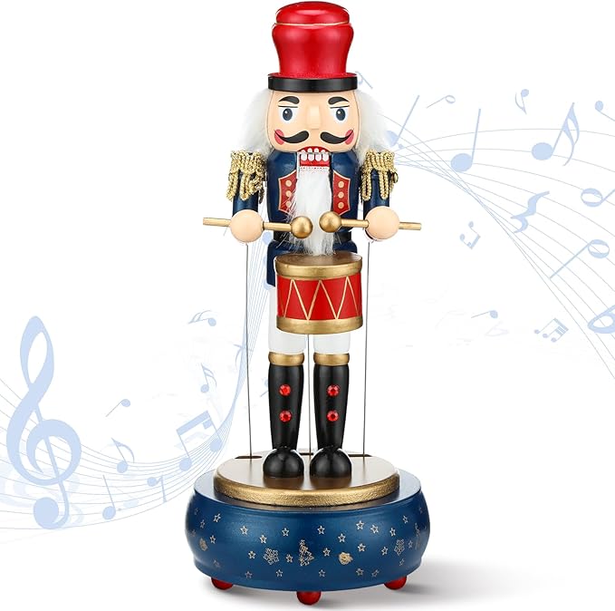 Amazon.com: Jetec Nutcracker Music Box Wooden Nutcracker Soldier Toy ...