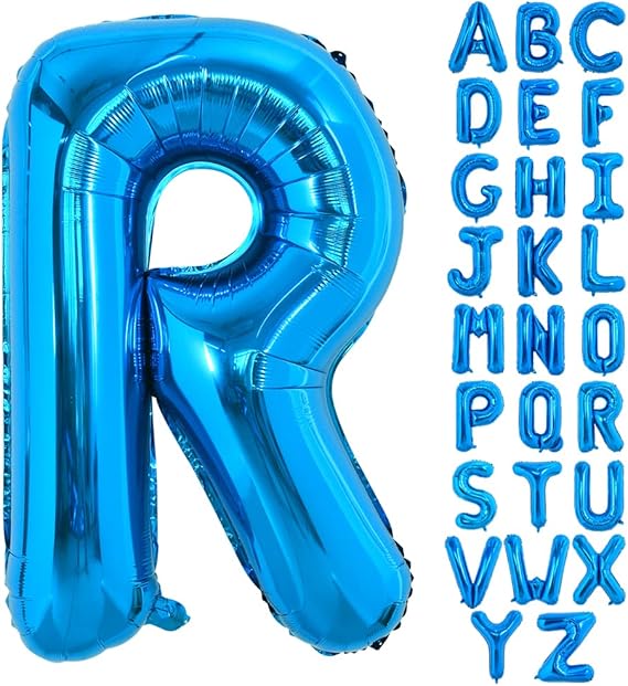 Amazon.com: TONIFUL 40 Inch Large Blue Letter R Balloons Giant Foil ...