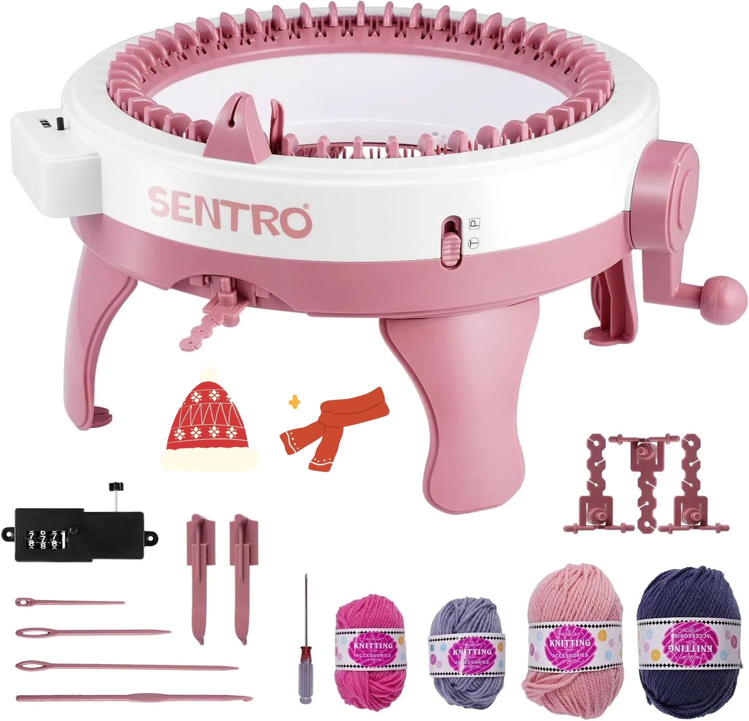 Yamvisa Knitting Machine 48 Needles DIY Hand Knitting Board Rotating ...